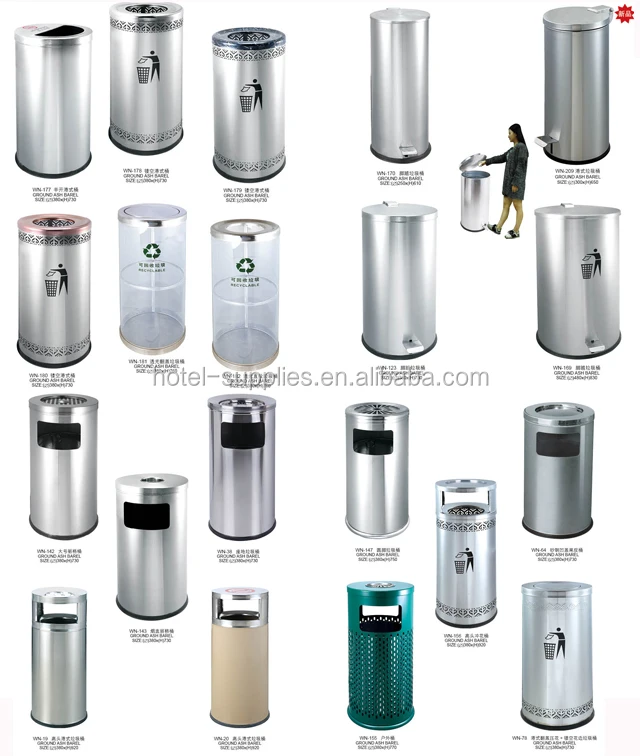 Sustainable Stainless Steel Trash Cans - Open Top Design