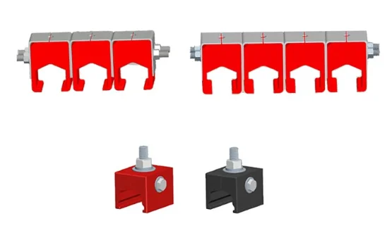 Enhanced Hoist Electric Bus Bar 1-Pole PVC Insulated Hanger Clamp
