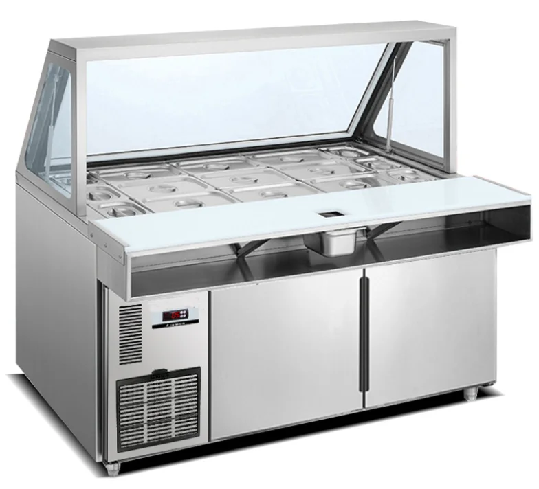 Stainless Steel Refrigerated Salad Bar Counter - Buy Refrigerated Salad ...