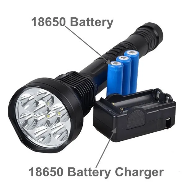 10000lm High Beam Flashlight 5-mode Xml T6 9 Led Big Torch Light - Buy ...