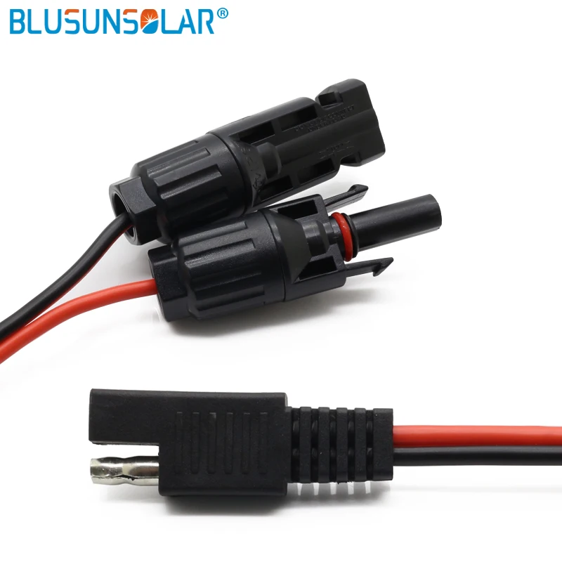 Sae Connector 2 Pin Battery 14awg 12" Dc Sae Cable Solar Panel Trailer ...