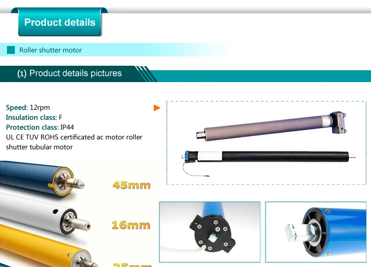 Aluminum Roller Shutter Type Tubular Motor For Roller Shutter&blinds ...