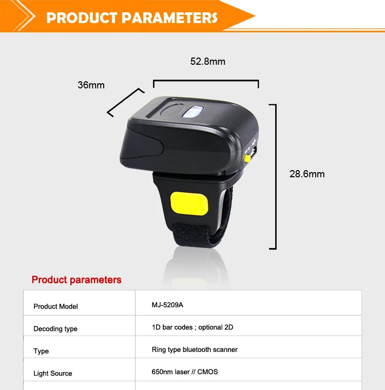 Mj-r30 Wearable Barcode Scanner - Buy Wearable Barcode Scanner Product ...
