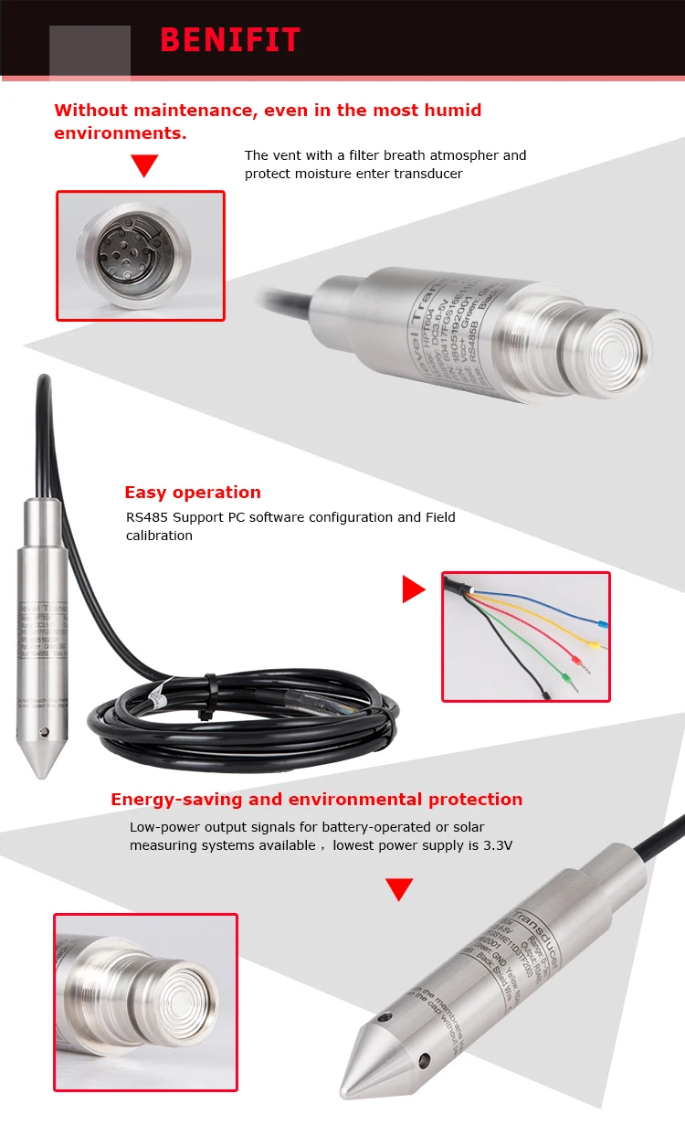 Holykell Oem Hpt604 Rs485 4-20ma Water Tank Level Sensor - Buy Rs485 ...