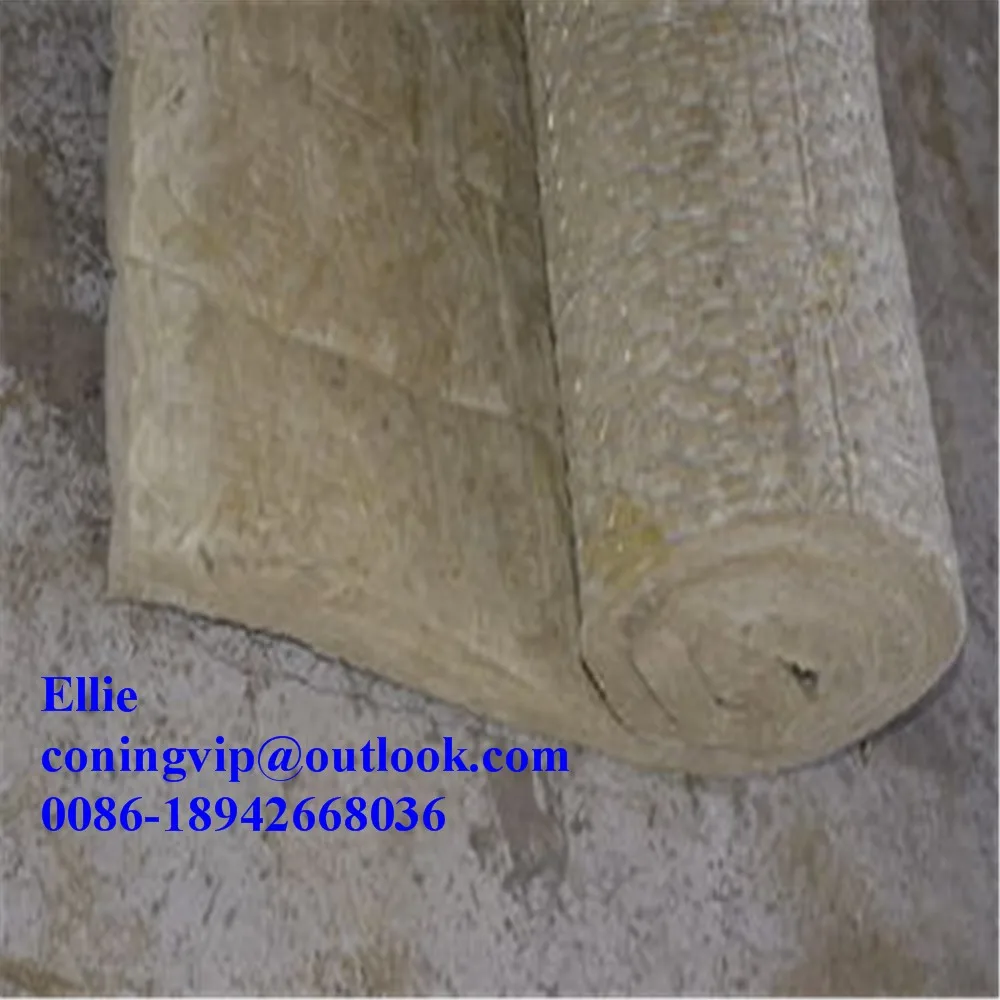 80kg/m3 50mm Rock Wool Blanket With Gs Wire Mesh For Power Plant ...