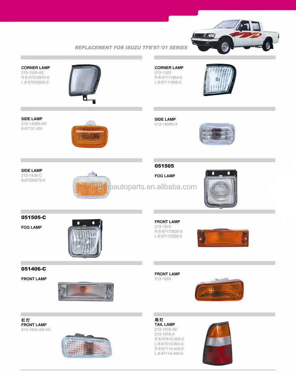 Corner Lamp 8-97913910- 0 8-97918052-0 8-97111854-0 8-97111855-0,Side ...