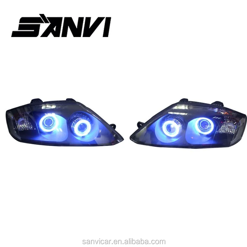 Sanvi Car Headlight Bulb Accessories Assembly For Hyundai Coupe With Bi Projector Lens and Angel Eyes Halos Headlamps Work Light Alibaba
