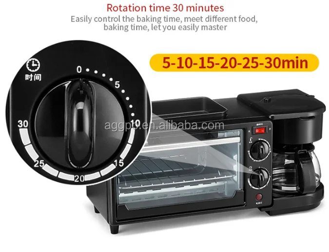 3-in-1 Family Size Breakfast Station 3-in-1 Multifunction Breakfast ...