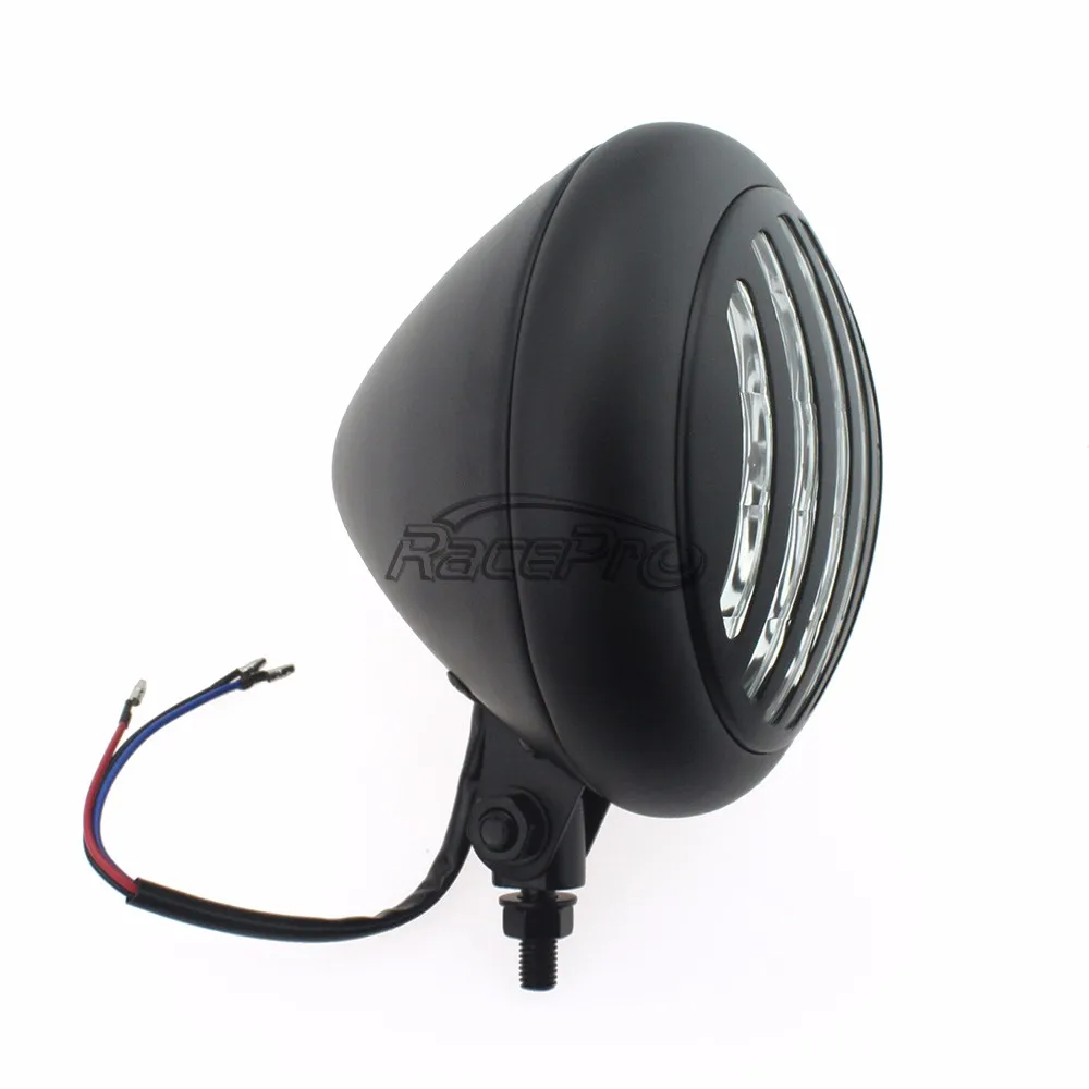 6.75" Bullet Custom Motorcycle Headlight Headlamp With Grille Cover For ...