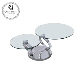 Modern Glass Top Round Rotating Expanding Coffee Table - Buy Round ...