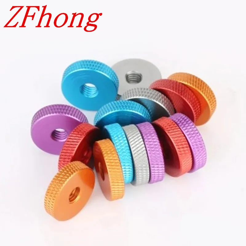 M3 M4 M5 M6 Colourful Flat Aluminum Knurled Hand Thumb Nut - Buy ...