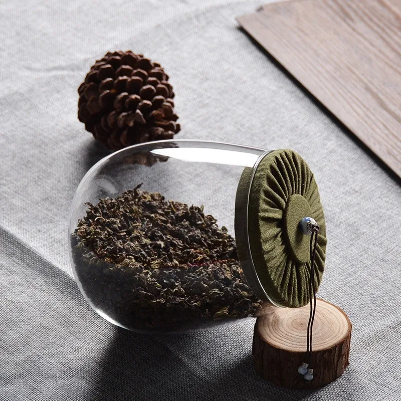 Storage Jar Tea Tank Flower Tea Glass Jar,600ml Food Grade Silicone ...