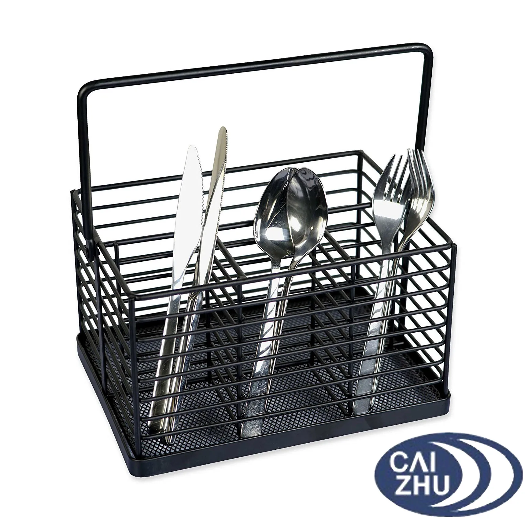 Metal Wire Cutlery Caddy Kitchen Flatware Storage With 3 Small And 1 ...