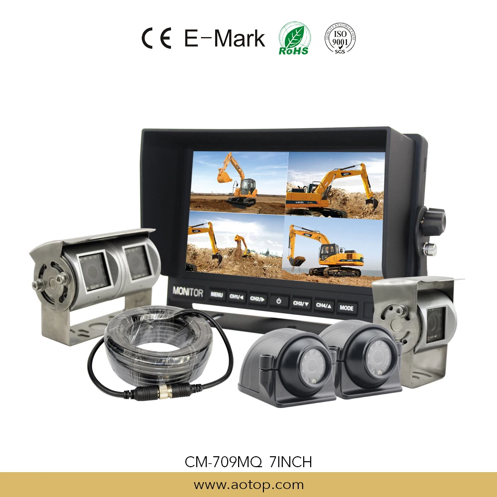 Aotop Factory Oem Car 7 Inches Backup Quad Mirror Image Monitor With ...