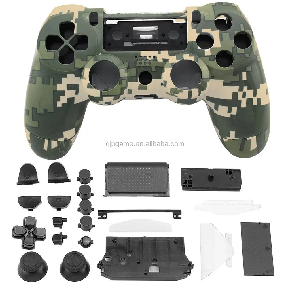 Custom For Ps4 Camo Green Controller Shell Case Cover Kit For Sony Ps4 ...