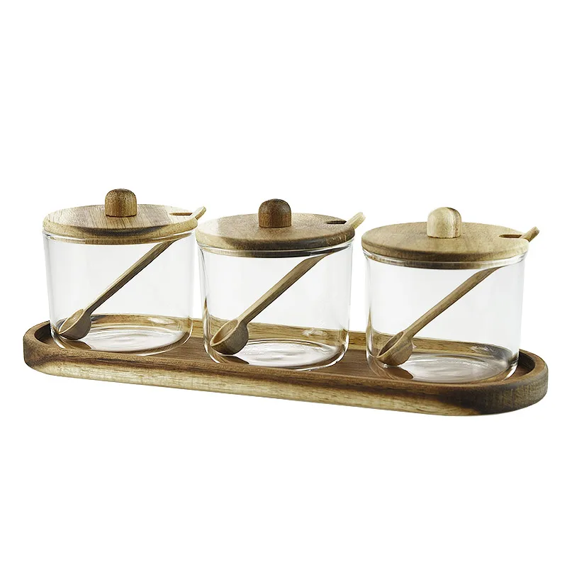 Handmade Glass Jar with Wooden Spoon - Perfect for Kitchen