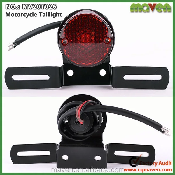 Round E-mark Approved 12v Scooter Led Tail Light Motorcycle Rear Light ...