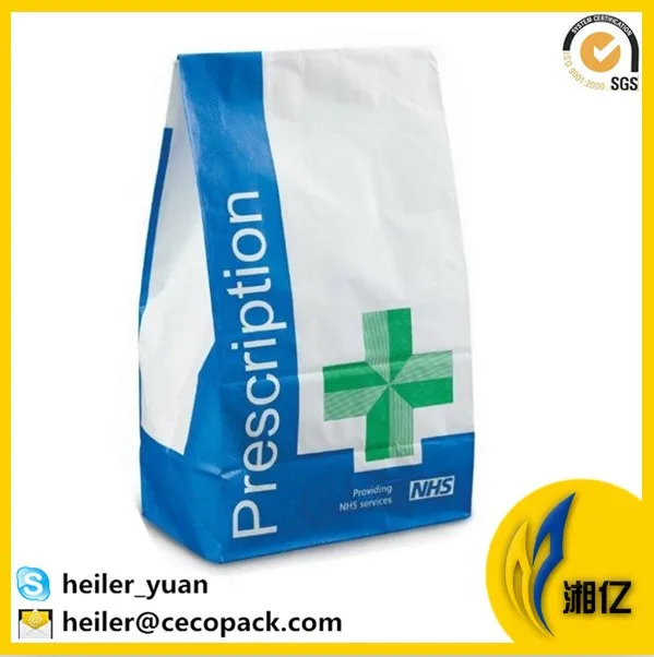 Custom Logo Printing Kraft Prescription Pharmacy Packaging Paper Bag ...