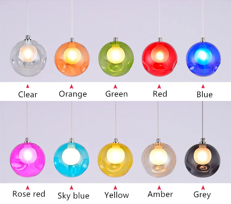 JYLIGHTING Glass Round Ball Light - Modern Pendant Lamp
