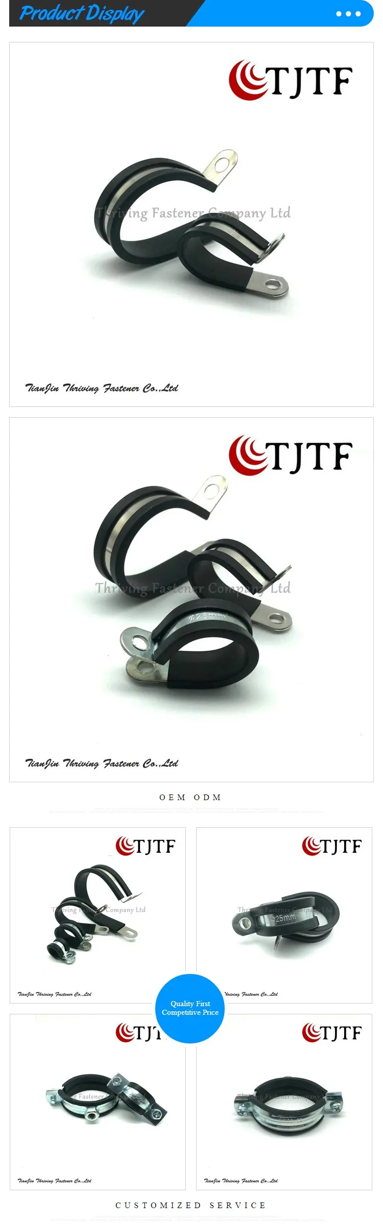 Adjustable Round Tube Hanging Pipe Clamps With Rubber Lining - Buy Pipe ...