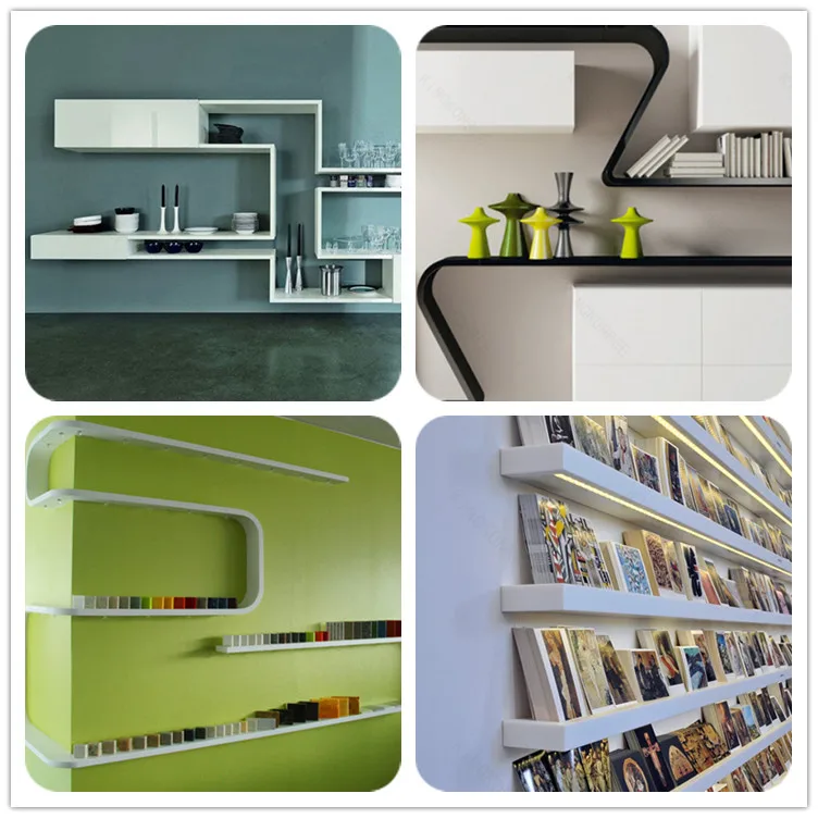 Modern Curved Showroom Display Shelf - Buy Modern Curved Wall Shelf ...
