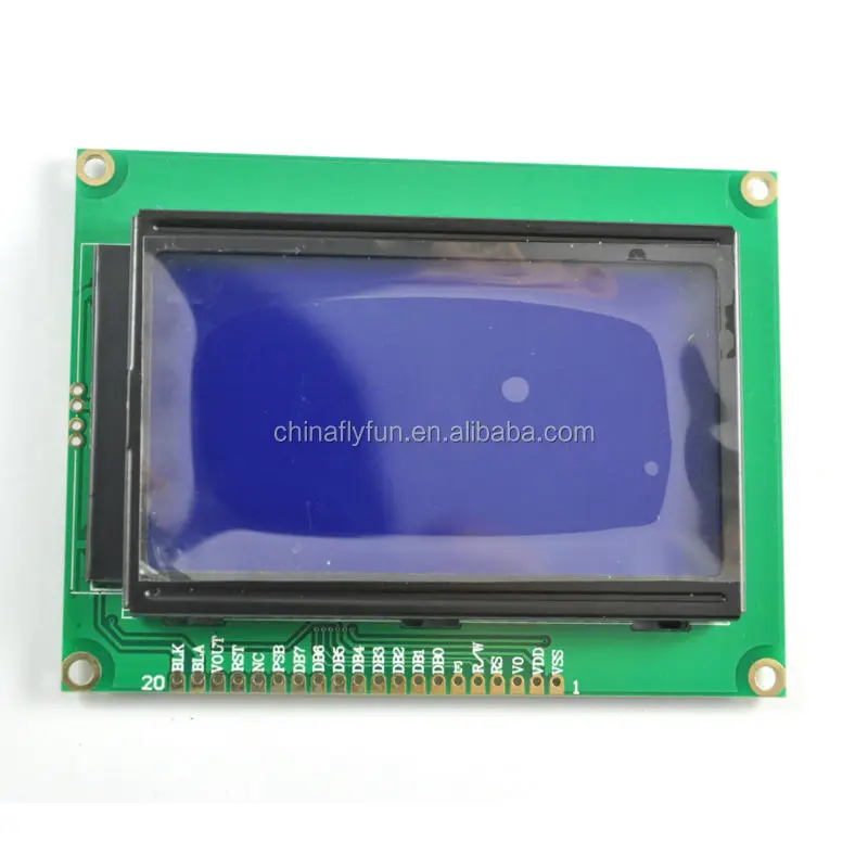 Diymall 5v 12864 Lcd Module 128x64 Dots Graphic Blue Color Backlight ...