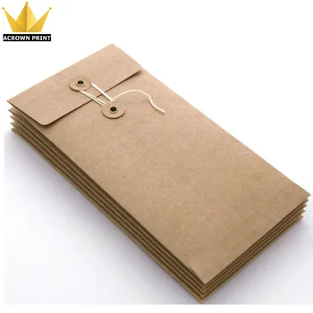 Brown Craft Paper Dl String Tie Envelopes With Your Logo,String And ...