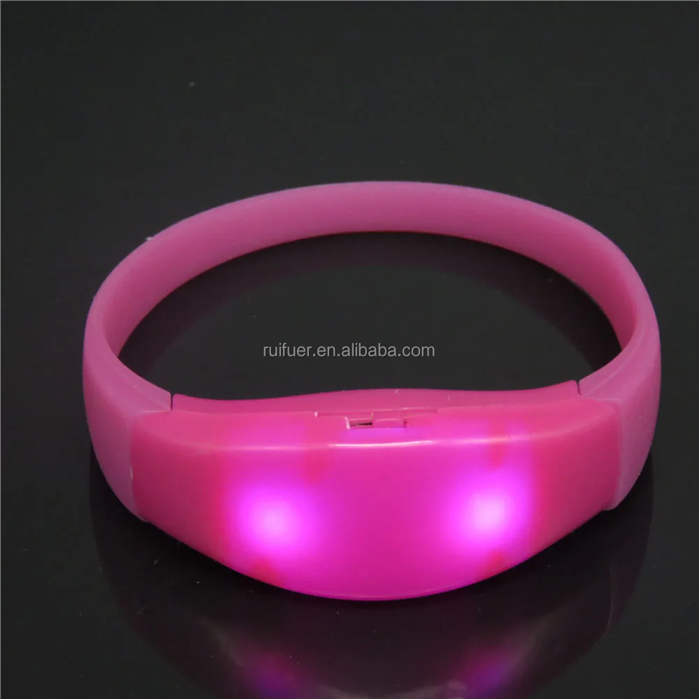 Oem Logo Silicone Led Wristband Sound Activated Flashing Light Up Led ...