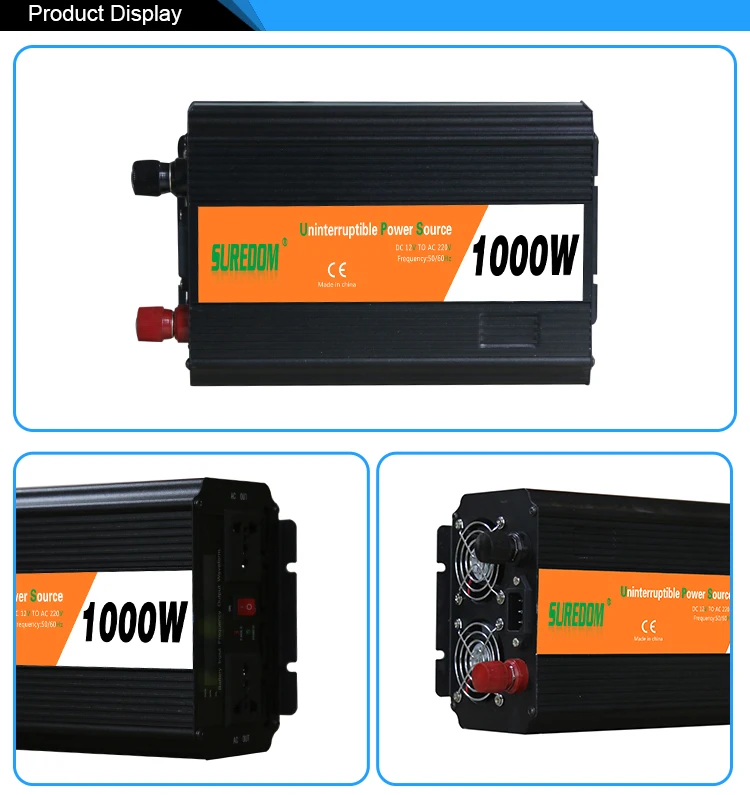Suredom 1000 Watt Inverter Charger - Reliable DC to AC Power