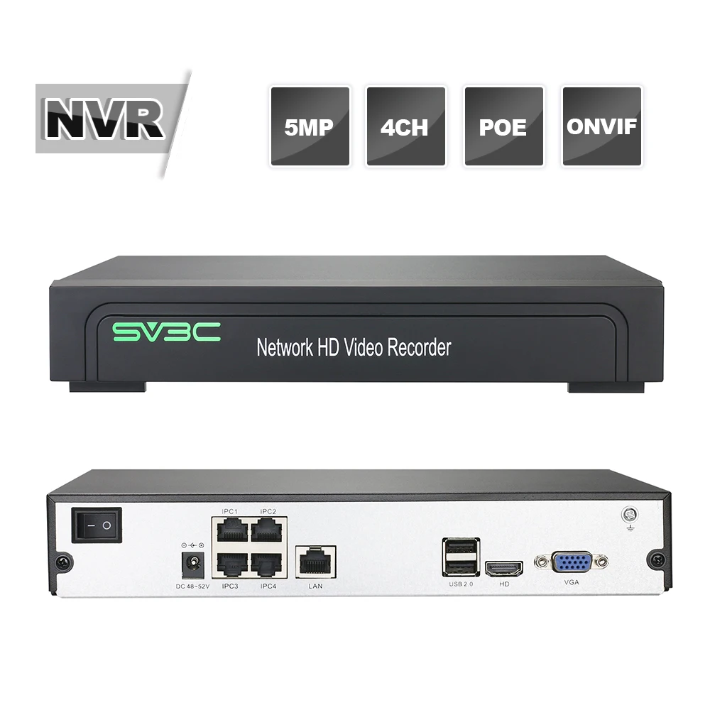 4ch 5mp Poe Nvr Kit Outdoor Plug&play Waterproof H.265 Bullet Ip Camera ...