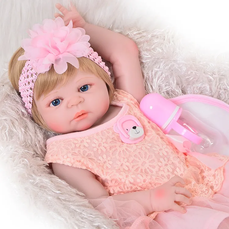 Keiumi 23 Inch Lifelike Baby Dolls Full Silicone Vinyl Reborn Bebe With ...