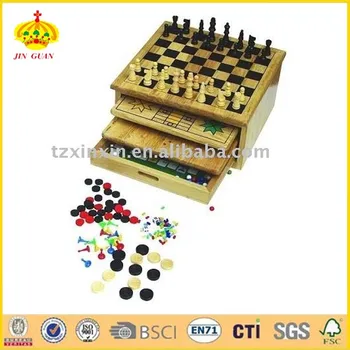 10 In 1 Wooden Game Set/multi Game Box - Buy Multi Game Box,Wood Game ...