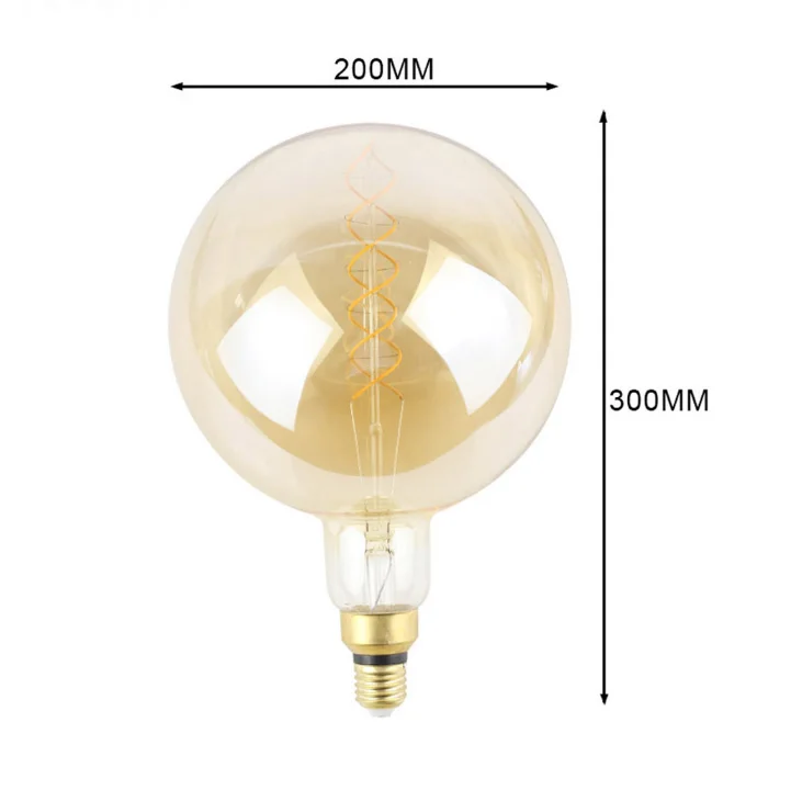 E27 Giant Globe G200 Retro Edison Led Spiral Filament Bulb 6w Big ...