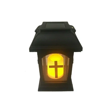 Solar Power Led Candle Lantern Cemetery Grave Memorial Light Lamp ...