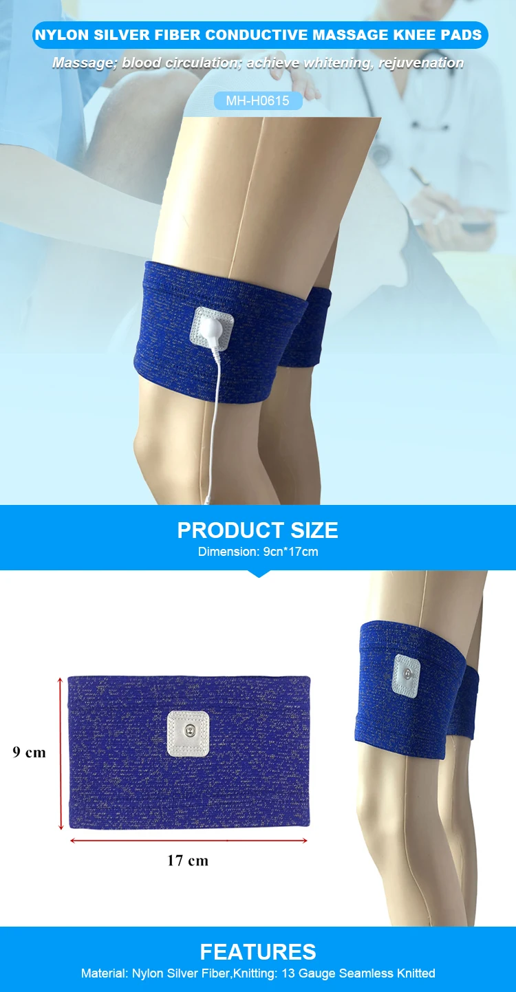 Tens Unit Electrode Knee Sleeve Silver Fiber Vibrating Unit Knee Sleeve ...