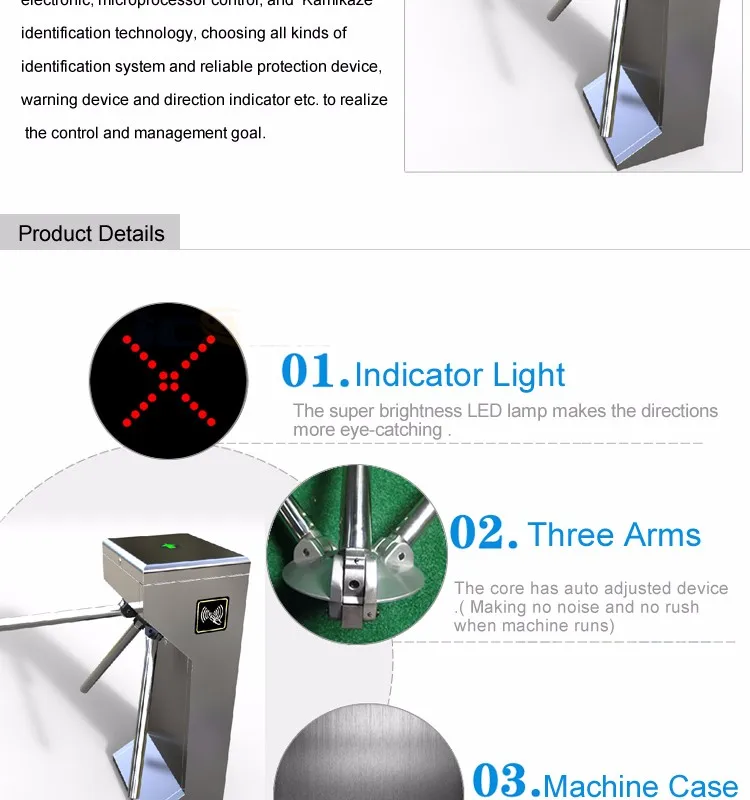 Qr Bar Code Entrance Tripod Barrier Rfid Card Reader Security Turnstile ...