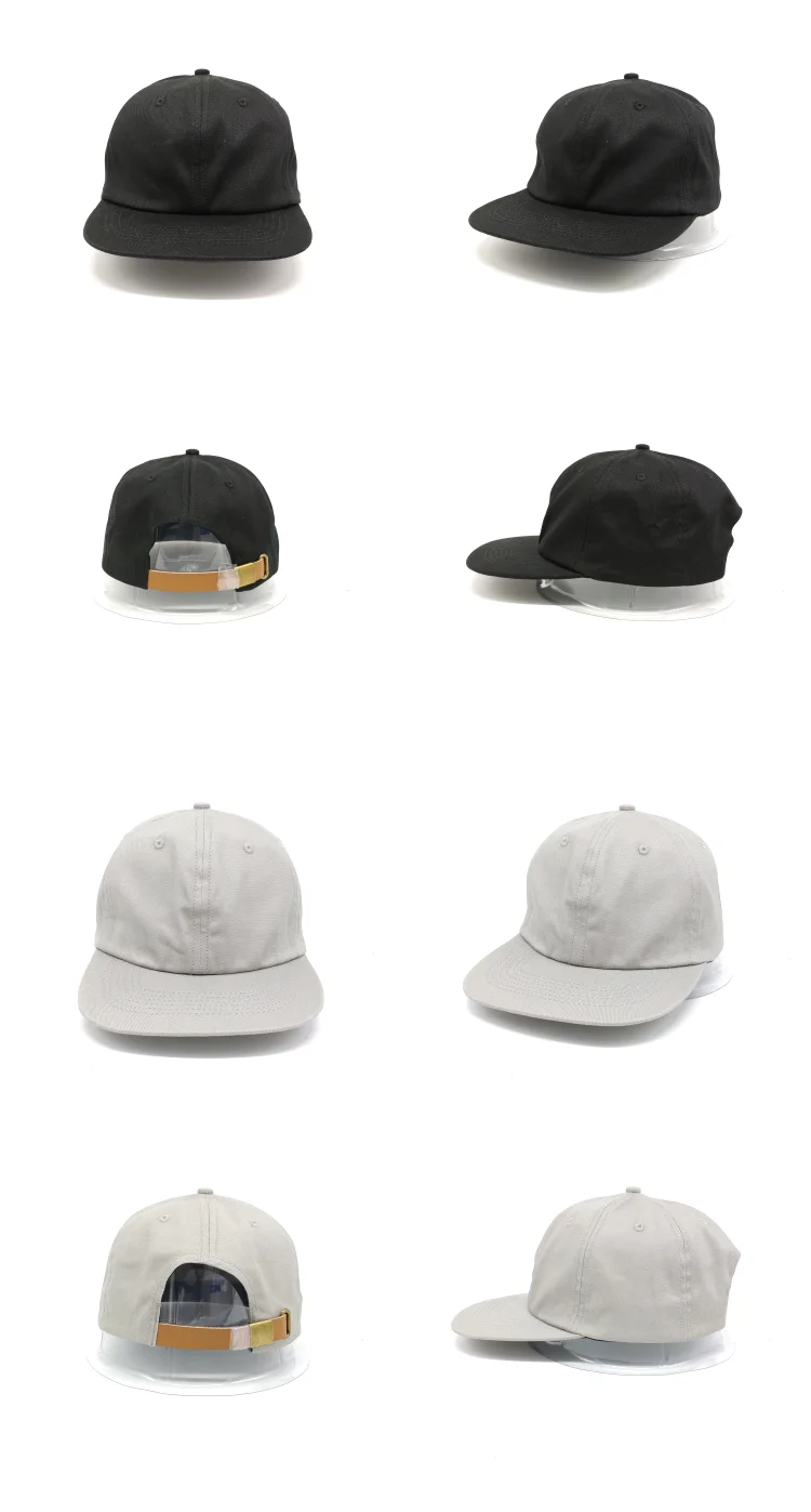 Customized Logo Fashion Flat Brim Bill Buckle Back Caps