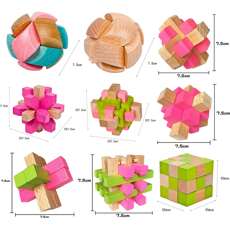 Kong Ming Lock Puzzle - Traditional Wooden Brain Teaser