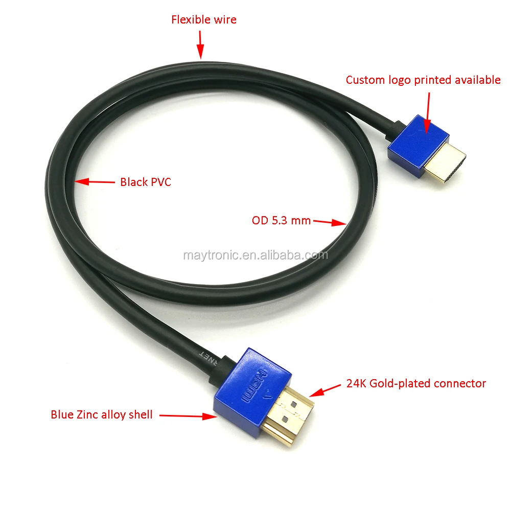 Custom Design Ultra Slim Hdmi 2.0 Cable Hdmi 4k@60hz - Buy Custom Hdmi ...