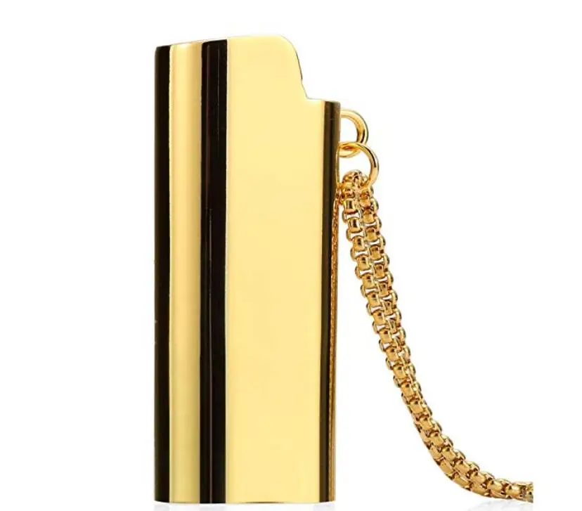 New HipHop Men's Necklace 18K Gold Plated Iced Out Originality Lighter ...