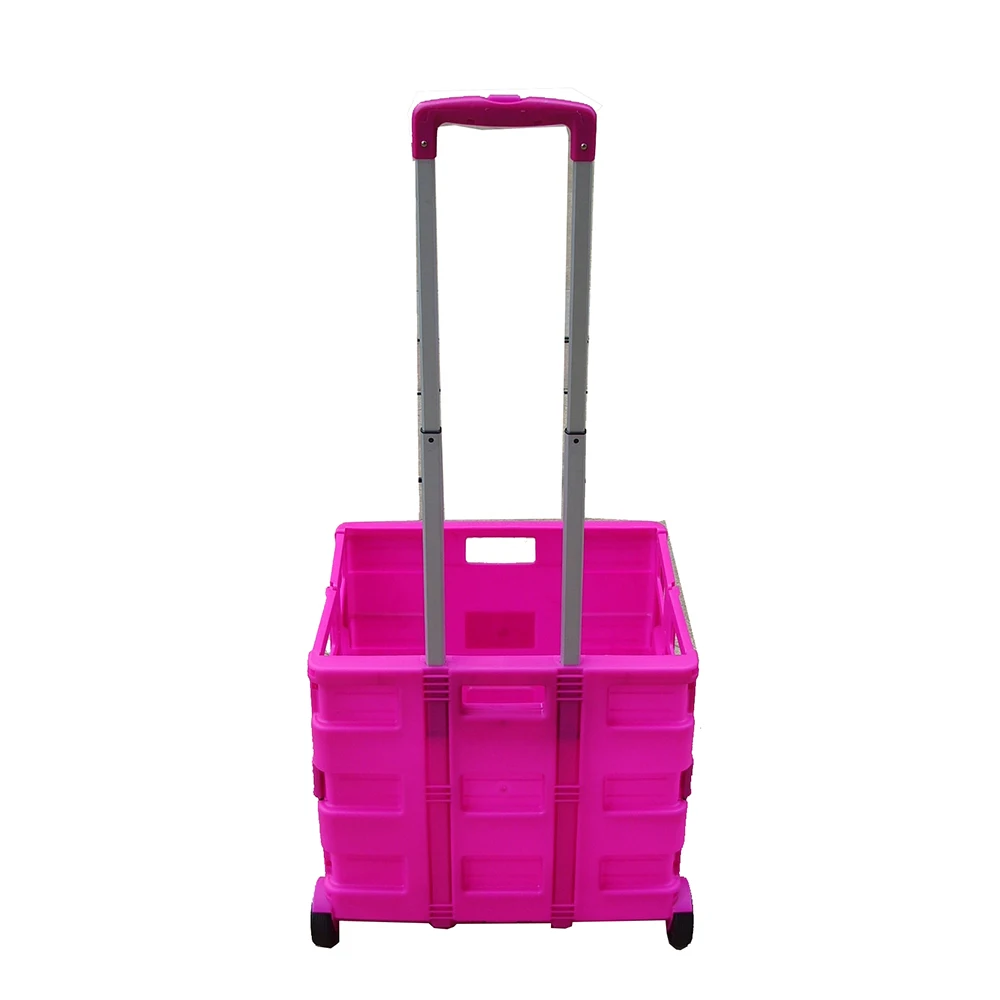 2 Wheel Shopping Rolling Plastic Folding Box Cart - Buy Folding Box ...