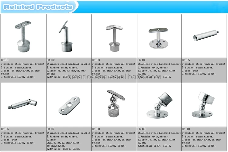 Stainless Steel Aluminum Handrail Parts/aluminum Handrail Parts Hb-152 ...
