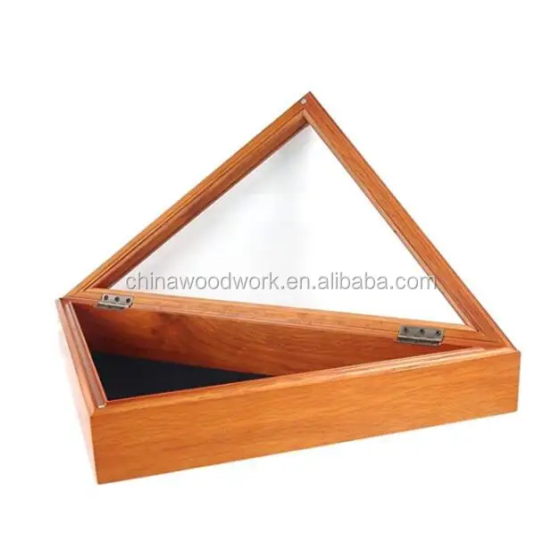Wood Flag Display Case with Base - Customized Size & Style