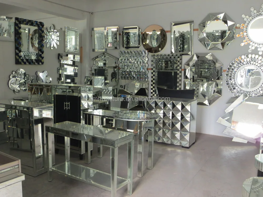 Sparkly Crushed Diamond Mirrored Vanity Dressing Desk