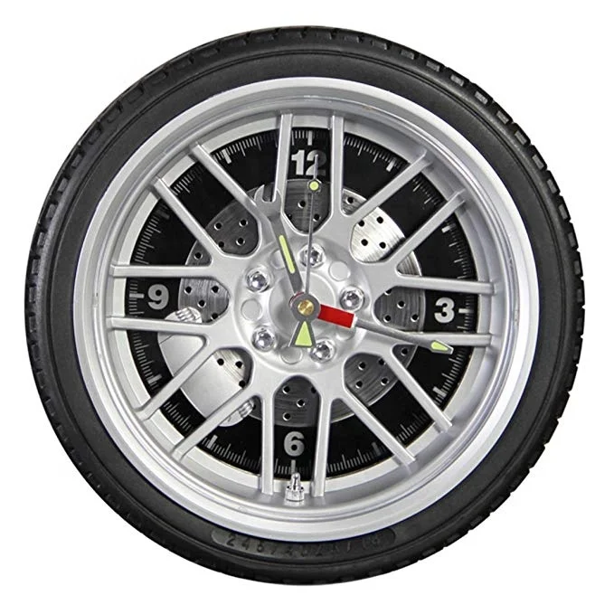 Silent Tire Tyre Clock - Stylish Home Decor Wall Timepiece