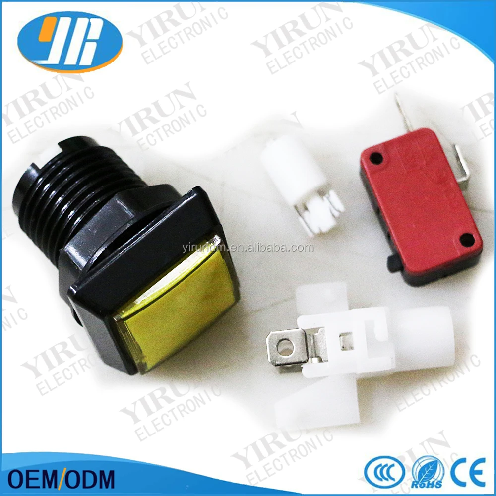 32mm Square Push Button Switch Led Illuminated Microswitch Game Accessories - Buy Push Button ...