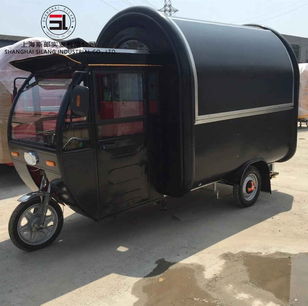 Tricycle Food Cart Electric Mobile Food Truck Black
