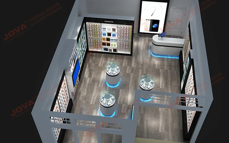 Mobile Shop Showcase Design - Wall Mounted Accessories Cabinet