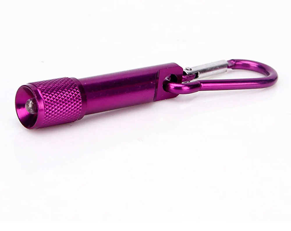 Mini 1 Led Flashlight Carabiner Torch Clip Keychain Camping Lamp Hiking ...