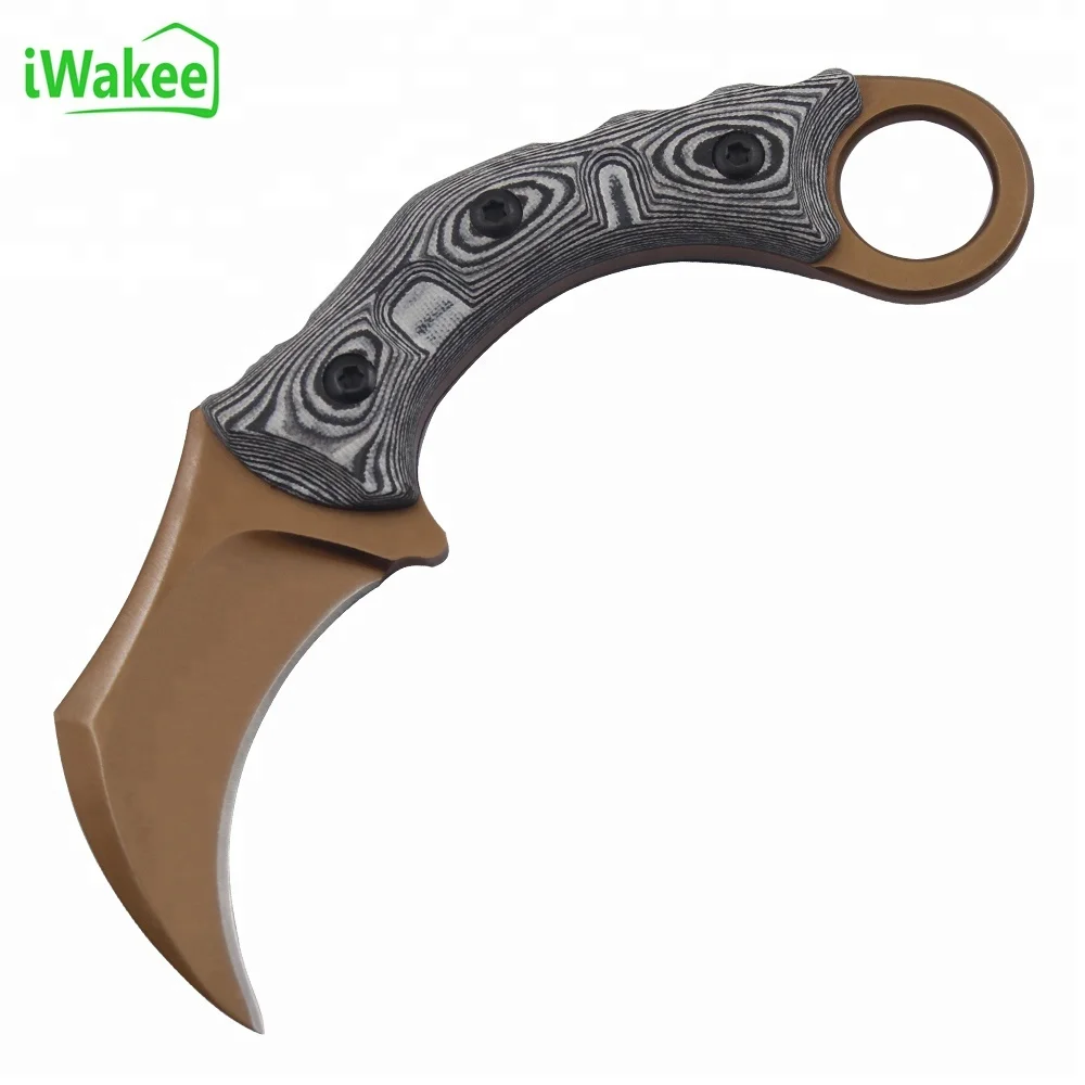 Military Tactical Karambit Hunting Camping Knife Survival Fixed Blade ...